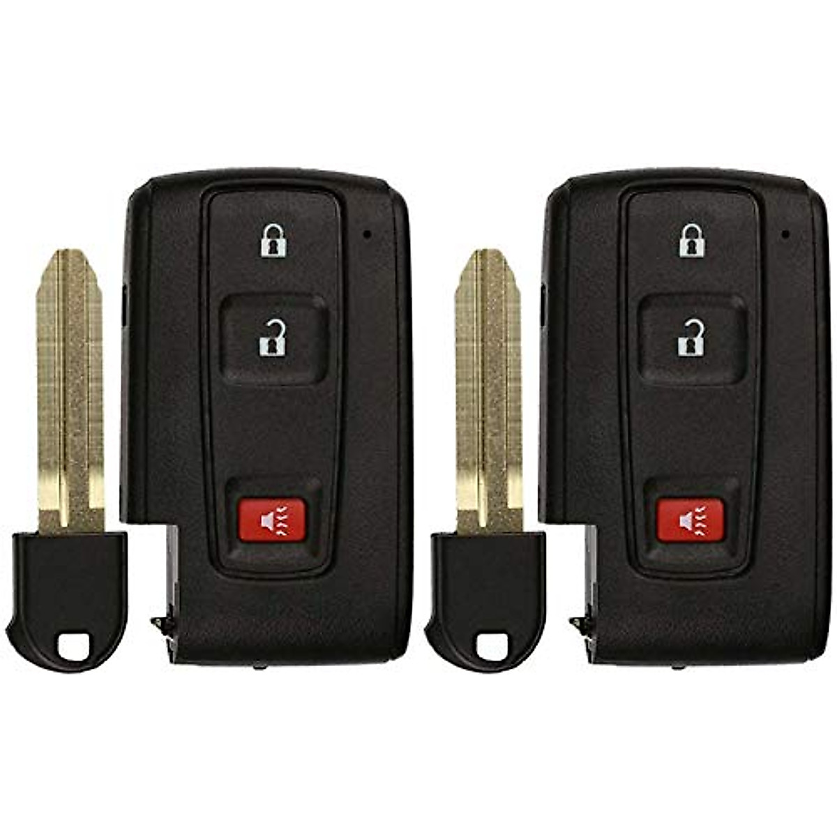 KeylessOption Keyless Entry Remote Smart Car Key Fob for Toyota Prius 2004-2009 FCC ID: MOZB31EG (DIY Step-by-Step Programming Instruction Included) Pack of 2