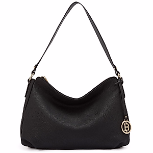 BOSTANTEN Purses for Women Vegan Leather Shoulder Bag Designer Ladies Hobo Handbags Pocketbooks, Black