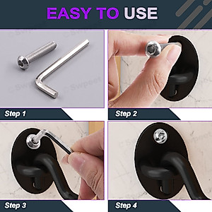 Swpeet 161Pcs M6 Metric 304 Stainless Steel Button Head Hex Socket Head Cap Bolts Screws Nuts and Hex Nuts with Flat Washers and Split Lock Washers Kit, Screws Nuts Washers Wrench All Included