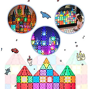 Compatible Magnetic Tiles Building Blocks STEM Toys for 3+ Year Old Boys and Girls Montessori Toys Toddler Kids Gifts Learning by Playing Activities - 102pcs Advanced Set