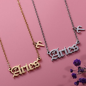 QXTX Taurus Necklace,Taurus Necklace for Women,Zodiac Necklace,Horoscope Constellations Necklace(Gold,Taurus)