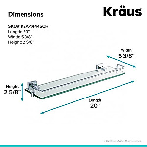 Kraus KEA-14445CH Aura Bathroom Accessories - Shelf with Railing
