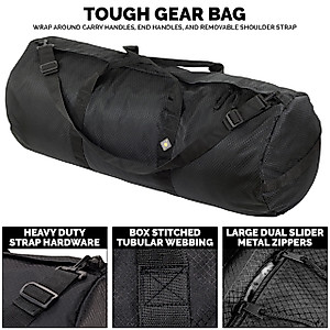 North Star Sports SD1842 Diamond Ripstop Standard Duffle Gear Bag 18"H x 18"W x 42"L, 175 Liter, Midnight Black Duffel Northstar Bags
