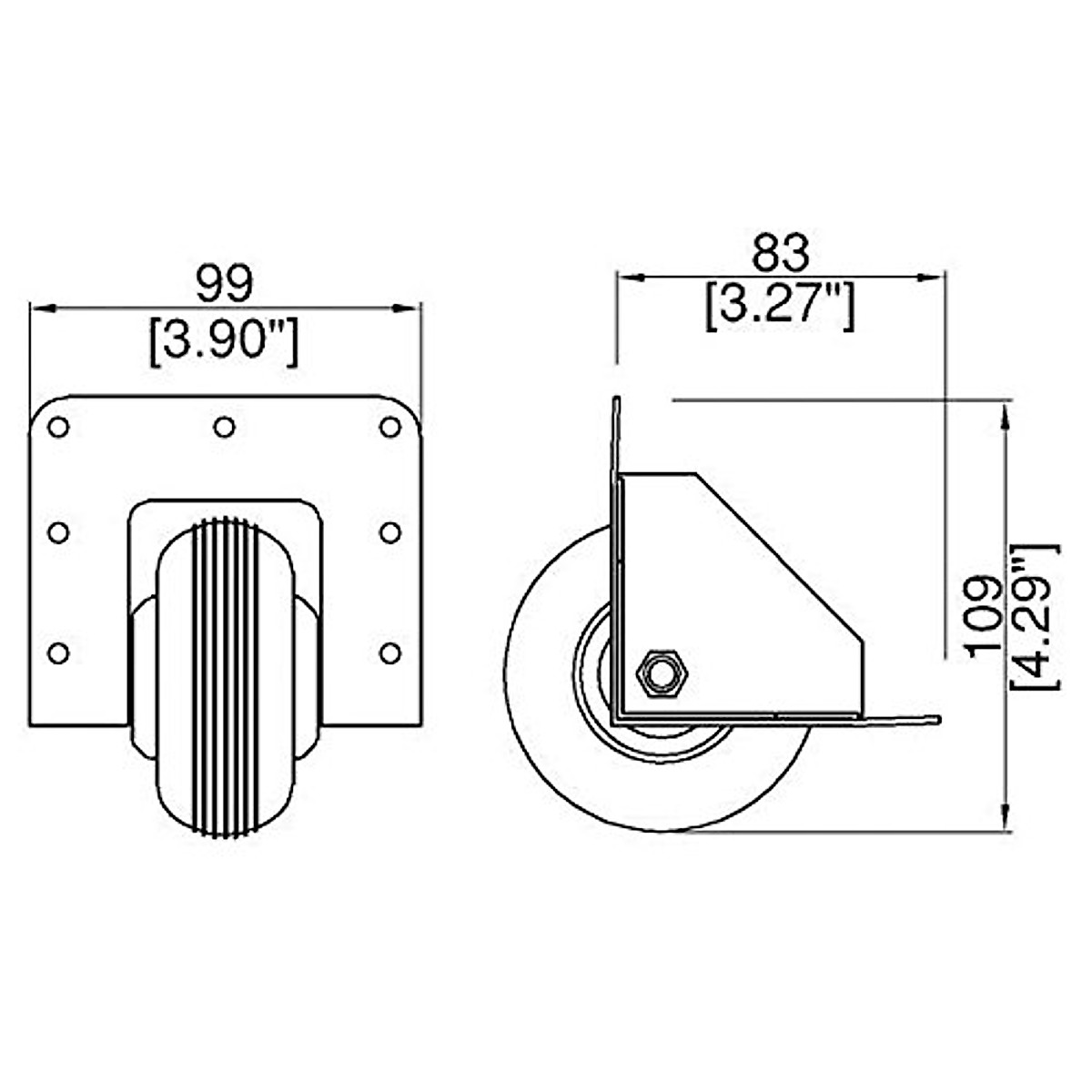 Penn-Elcom W2080K/HD 3" Heavy Duty Recessed Corner Caster in Sleek Black
