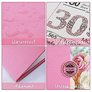 Vlipoeasn Happy 30th Birthday Guest Book Alternative Signature Congrats Certificate, Rose Gold 30th Birthday Decorations for Women, 30th Birthday Party Supplies, 30 Years Old Birthday Gifts for Her