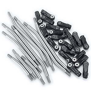 AXSPEED 1 Set Stainless Steel Link Rod Linkage 324mm Wheelbase Suspension Links Set Tie Rod End for 1/10 TRX-4 TRX-6 RC Crawler Car