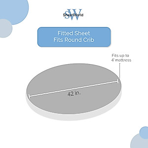 SheetWorld Baby Fitted Round Crib Sheet, 100% Cotton Flannel Sheet, Unisex Boy Girl, 42 x 42 inches, Flannel - Dark Grey, Made in USA