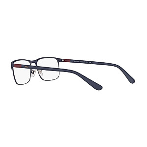 Polo Ralph Lauren Men's PH1190 Rectangular Prescription Eyewear Frames, Matte Navy Blue/Demo Lens, 56 mm