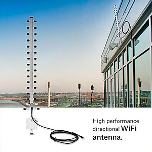 Yoidesu Directional Yagi Antenna 25dBi 2.4GHz Antenna with RP-SMA Connector 2M Cable for Network Router Reapter USB Adapter IP Camera