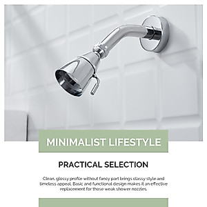 High Flow Shower Head, Angle Simple Solid Brass With Swivel Joint High Pressure Shower Head Adjustable Shower Spray Head Wall Pipe Shower Nozzle Female G 1/2, Chrome