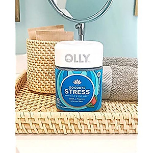 OLLY Goodbye Stress Gummy, GABA, L-Theanine, Lemon Balm, Stress Relief Supplement, Berry - 42 Count