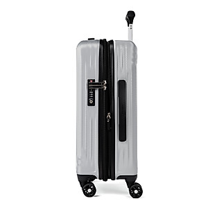 Travelpro Maxlite Air Hardside Expandable Carry on Luggage, 8 Spinner Wheels, Lightweight Hard Shell Polycarbonate Suitcase, Metallic Silver, Carry On 21-Inch