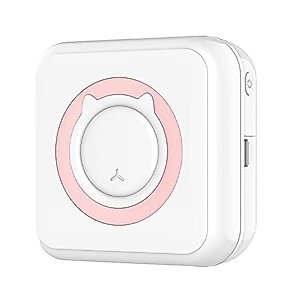 TZH C15 Inkless Mini Pocket Printer, iPhone Mobile Phone Mini Photo Portable Bluetooth Printer, Support iOSAndroid Smart Phone, with 3 Rolls of White Thermal Paper (Pink)