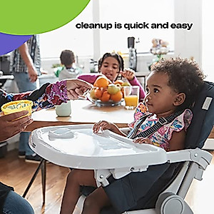 Cosco Simple Fold Adjustable High Chair, Folds Flat and Stands on its own, Making it Easy to Store or take on The go, Rainbow