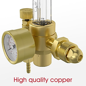 YESWELDER CO2 Argon Gas Regulator, Argon flow meter regulator with 8ft Gas Hose for MIG TIG Welder