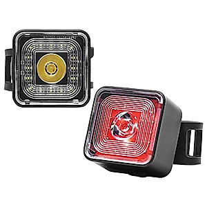 BESSTUUP Riding Light Front and Rear Sets of Lights Brake Warning Rear Bike Light Easy Install USB Rechargeable Brake Sensing Light for Bicycle Road Cycling - E105front E105Rrear
