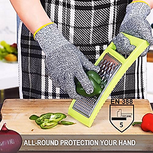 Cut Resistant Gloves Food Grade, Level 5 Protection Cut Proof Gloves, Work Kitchen Cutting Gloves for Oyster Shucking, Meat Cutting, Wood Carving and Fish Fillet Processing, 1 Pair (Small)