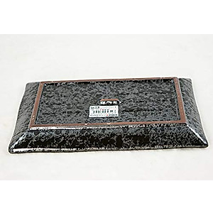 Sala Garden Rectangular Ceramic Humidity Tray for Bonsai Tree 7.75"x 5"x 0.75" - Black Stain Plant Container Accessories VG #PKR08