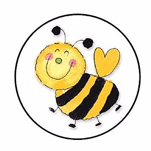 LLStickers 48 Envelope Seals Labels Stickers Cute Country BEE, 1.2"