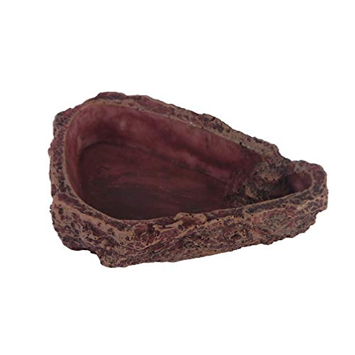 balacoo Reptile Water Bowl Resin Food Water Feeding Basin Dish Artificial Tree Trunk Ramp Bowl for Lizard Frog Snake Gecko