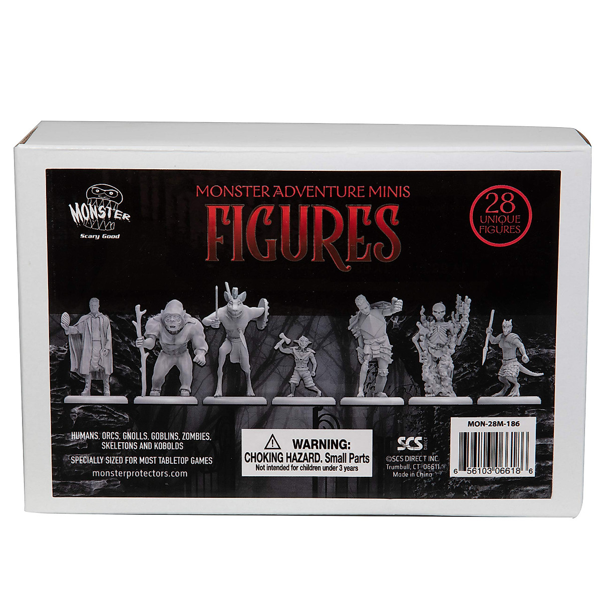 Monster Protectors- 28 Unpainted 1" Hex-Sized Fantasy Mini Figures for Your RPG Dungeon Campaigns