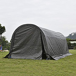 Walsport Carport Garage Car Canopy Tent Patio Portable for Garden Storage Large Heavy Duty Grey 20 x 10 x 8 Feet Round Roof