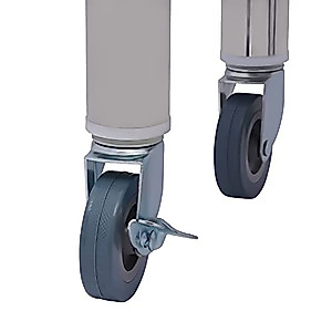 2 Tier Freestanding Work Table Stainless Steel Table for Prep & Work Commercial Heavy Duty Food Prep Worktable with Undershelf Wheels for Restaurant,Kitchen(23.62 * 11.81 * 33.46")