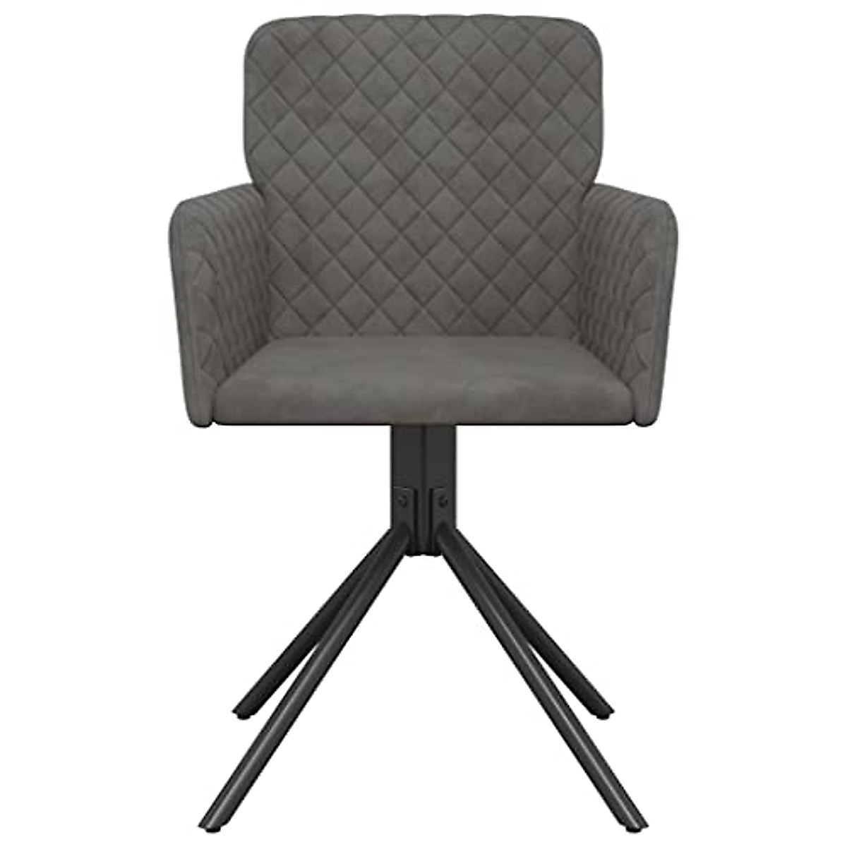 vidaXL Swivel Dining Chairs 2 pcs Dark Gray Velvet