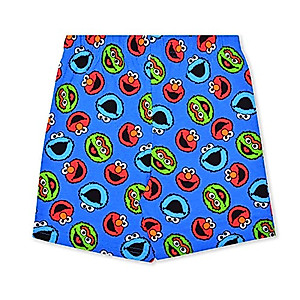 Sesame Street Elmo, Cookie Monster and Oscar Boys T-Shirt and Short Pants Set for Infant and Toddlers – White/Orange/Grey