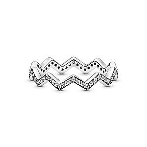 PANDORA Shimmering Zigzag, Clear CZ