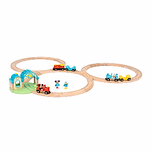 Ravensburger BRIO 32292 Disney Mickey's Deluxe Wooden Railway Set | Wooden Toy Train Set for Kids Age 3 and Upin