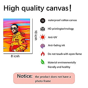 Arredamenti Rapper Wall Art - Set of 4 Panels UNFRAMED Canvas Prints Cool Wall Art 8*10 inches Music Posters Colorful Paintings Wall Art Rapper Poster Wall Decorations, 8 x 10 Inch