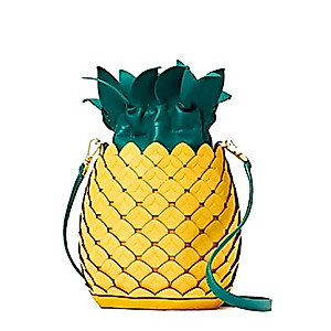 Kate Spade New York Pineapple Crossbody Bucket Bag Colada Novelty Yellow Multi