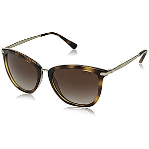 Ralph by Ralph Lauren Women's RA5245 Cat Eye Sunglasses, Shiny Dark Havana/Gradient Brown, 55 mm