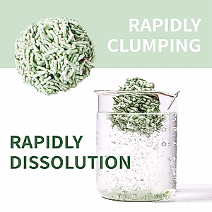 PATLOOL Clumping Cat Litter, Tofu Cat Litter, Superior Odor Control Kitty Litter, 99.9% Dust Free, Flushable, Low Tracking, Ultra Absorbent, Natural Ingredients, Easy Clean-Up, Green Tea Scent