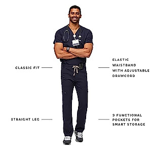 FIGS Cairo Cargo Scrub Pants for Men – Navy Blue, XL
