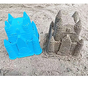 LNCOJOLM Castle Beach Bucket Toys for Kids, Sand Pails Sandbox Kit Sand Toy, Beach Party Travel Camping Fishing Garden Tools Summer Fun, Birthday Gift for Boy Girl Children