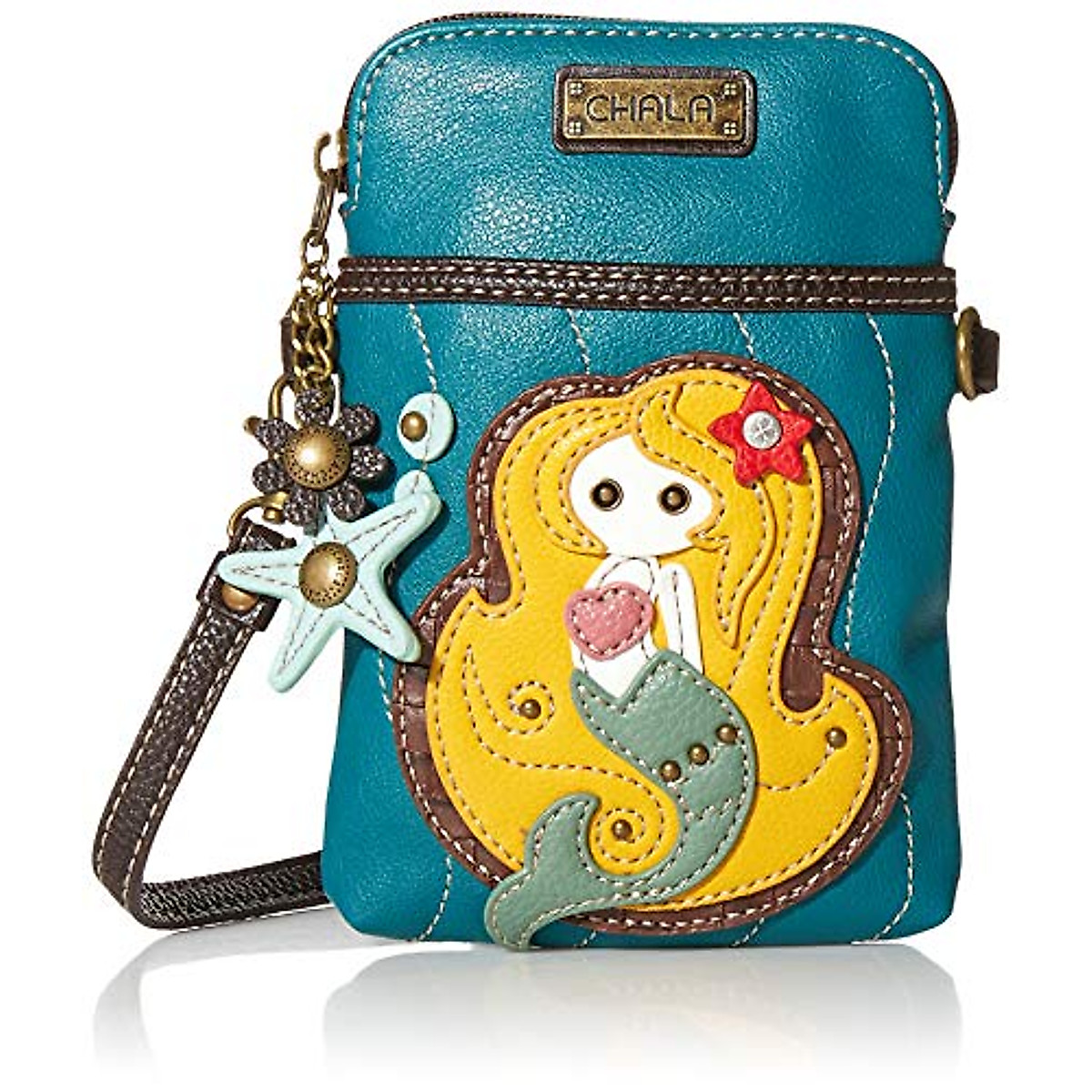 Chala Cellphone Crossbody Handbag Mermaid/Blue, 5 x 7.5 x 1