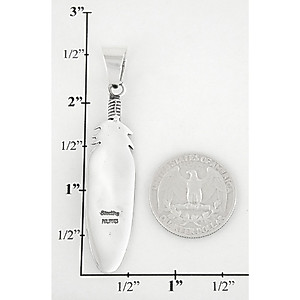 925 Sterling Silver Gemstone & Turquoise Feather Necklace (Pendant & 24" Chain) (Multi-00)