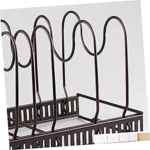 GANAZONO 1pc Desk Top Organizer Dish Storage Rack Cutting Board Holder Stand Expandable Pot Organizer Metal Dish Drying Stand Pan Lid Organizer Expandable Pan Organizer Pot Storage Flat