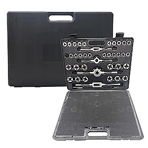 Happybuy 110Pcs Tap and Die Set, Include Metric Tap and Die Set M2-M18, Tungsten Steel Titanium Tap & Die Sets With Storage Case, Large Tap and Die Set For Cutting External & Internal Threads