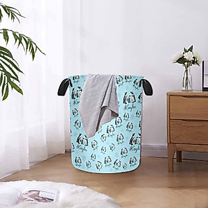 Personalized Penguin Laundry Hampers with Name/Text for Teen Boys Girls Room, Laundry Basket Dirty Clothes Hamper for Bedroom Laundry