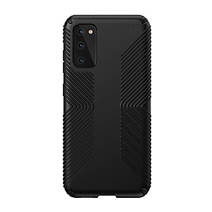 Speck Black Samsung Galaxy S20 Case - Drop Protection, Extra Grip, Scratch Resistant & Shock-Absorbent Case for Galaxy S20 - Slim Design Grip Protection Black Case - Grip Case - Presidio