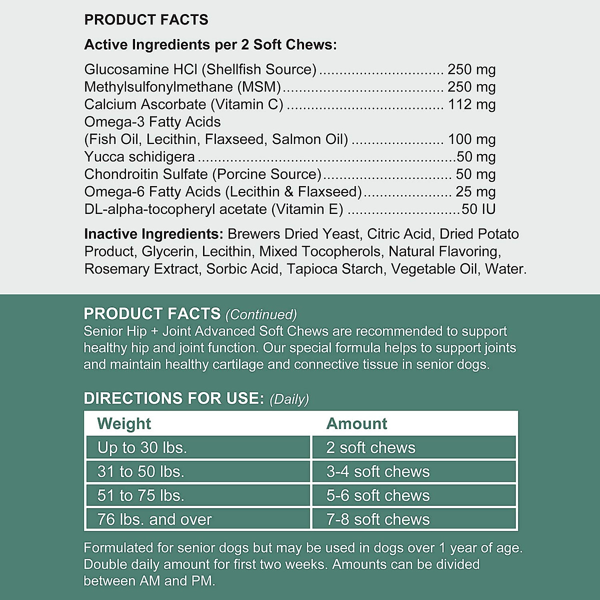 Glucosamine for Dogs Hip and Joint Supplement - 120 Soft Chews for Senior Dogs with Glucosamine, Chondroitin, MSM, Vitamin C, and Omegas - for Mobility, Cartilage, and Joint Health