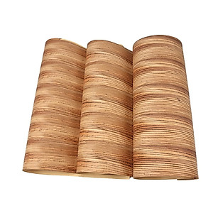 Aibote Natural Zebra Wood Veneer Furniture Restoration Sheets(60x250CM) Wooden DIY Material for Speaker Showcase Cabinets Table Shelves Kitchen Hotel(Flat Cut)