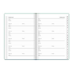 Letts Pastel A5 Address Book, White Paper, 192 Pages, 8.25 x 5.75 x 0.375 Inches, Duck Egg (B090039)