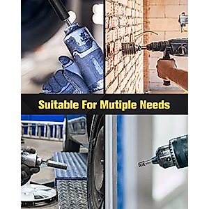 BOEN Impact Grade Socket Adapter Set, 6-PCS Drill Bit Adapter with Bit Holder, Sizes 1/4", 3/8", 1/2", 1/4-Inch SAE Hex Shank, Cr-V, for Cordless Drill & Screwdriver, Power Drill & Driver