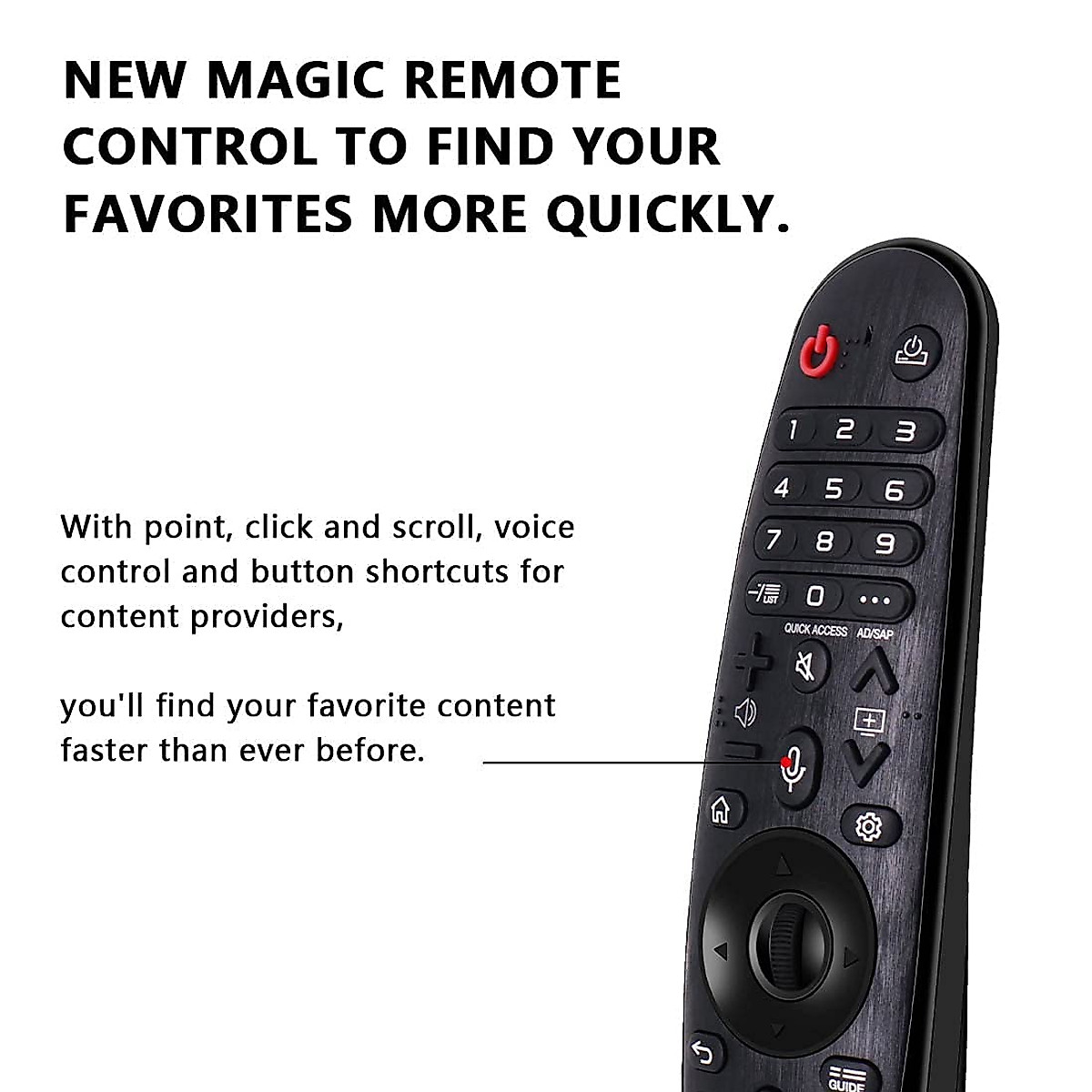AN-MR19BA MR20GA Voice Magic Remote Control AKB75635305 AKB75855501 for LG 2019 Smart LED 4K UHD TV, Compatible with NanoCell UM69,UM71,UM72,UM73,UM74,UM75,UM76,UM80 Series
