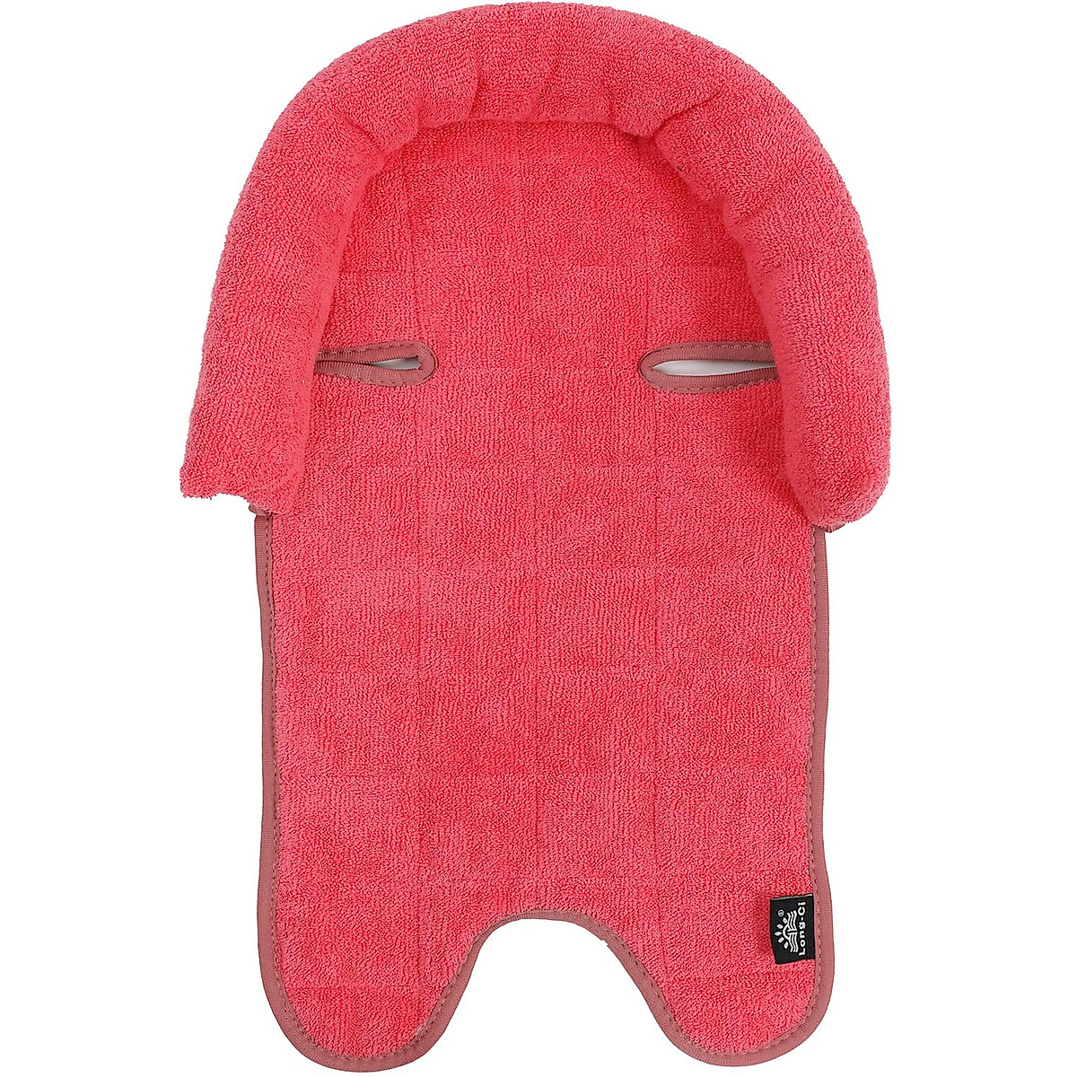 Long-Ci 2-in-1 Baby Insert Cushion Pad with Head Neck Body Support Pillow in Plush Terry for Newborn (Red Beige)