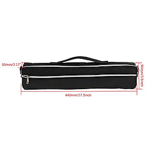 Jiayouy Lightweight 17 Hole Flute Case Cover Bag Carry Bag with Adjustable Shoulder Strap & Plush Lining Black 17.3"x 3.5"x 2.17"